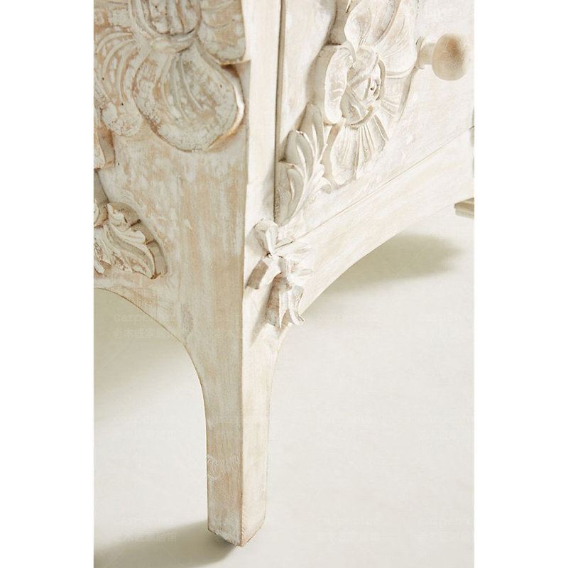 Atta Avenue French Style Light Luxury Accent Cabinet Solid Wood Accent ...