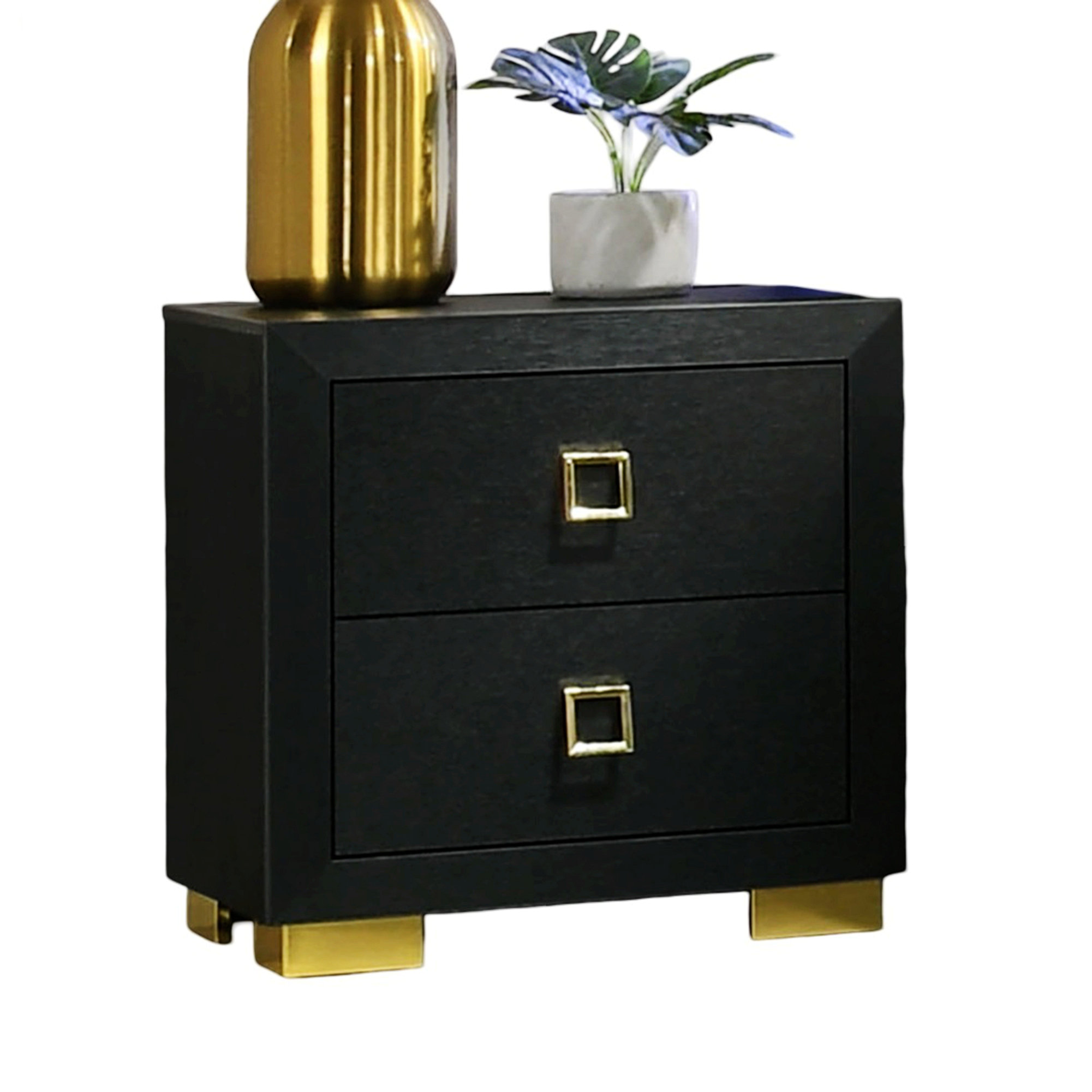 Home Enter Hub Nightstand, 2-Drawer Bedside Table For Bedroom | Wayfair