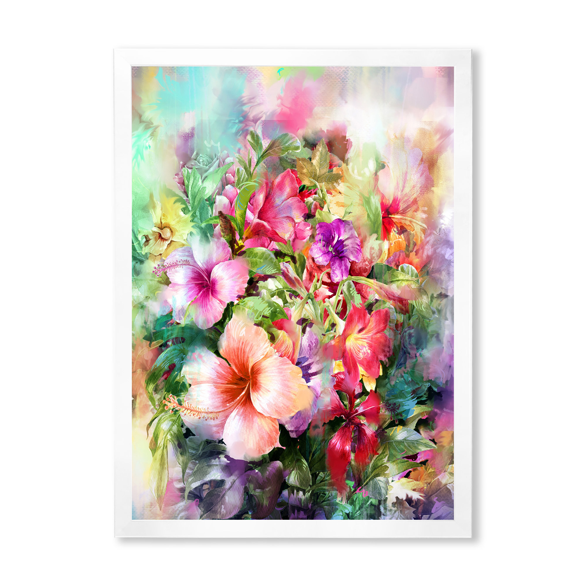Bay Isle Home™ Vintage Muticolored Spring Flowers - Traditional Canvas ...