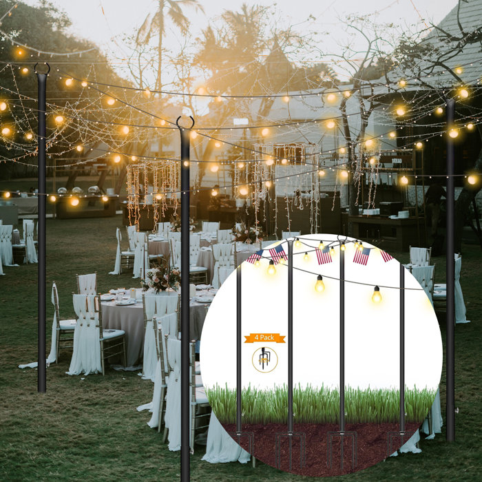 ningbohongzhuankejiyouxiangongsi 4-Pack String Light Pole for Outdoor ...
