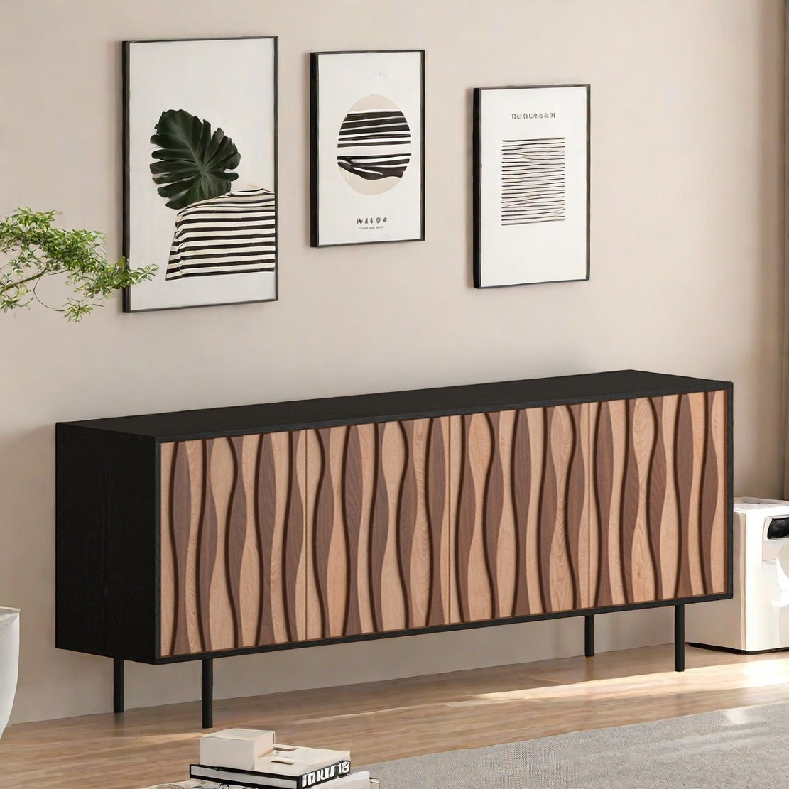 Vivid Space Creation Retro Light Luxury Sideboard Cabinet | Wayfair