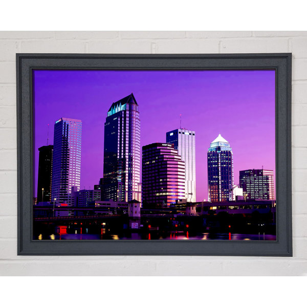 Ebern Designs Miami Purple Nights - Single Picture Frame Art Prints ...