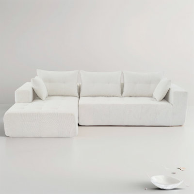 Latitude Run® L-Shaped Sectional Sofa Set -Linen Upholstery,For Living ...