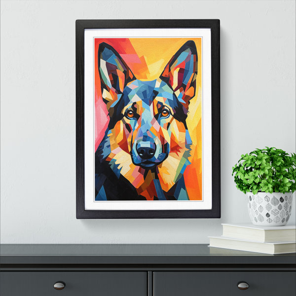 Marlow Home Co. German Shepherd Cubism No.2 - Single Picture Frame ...