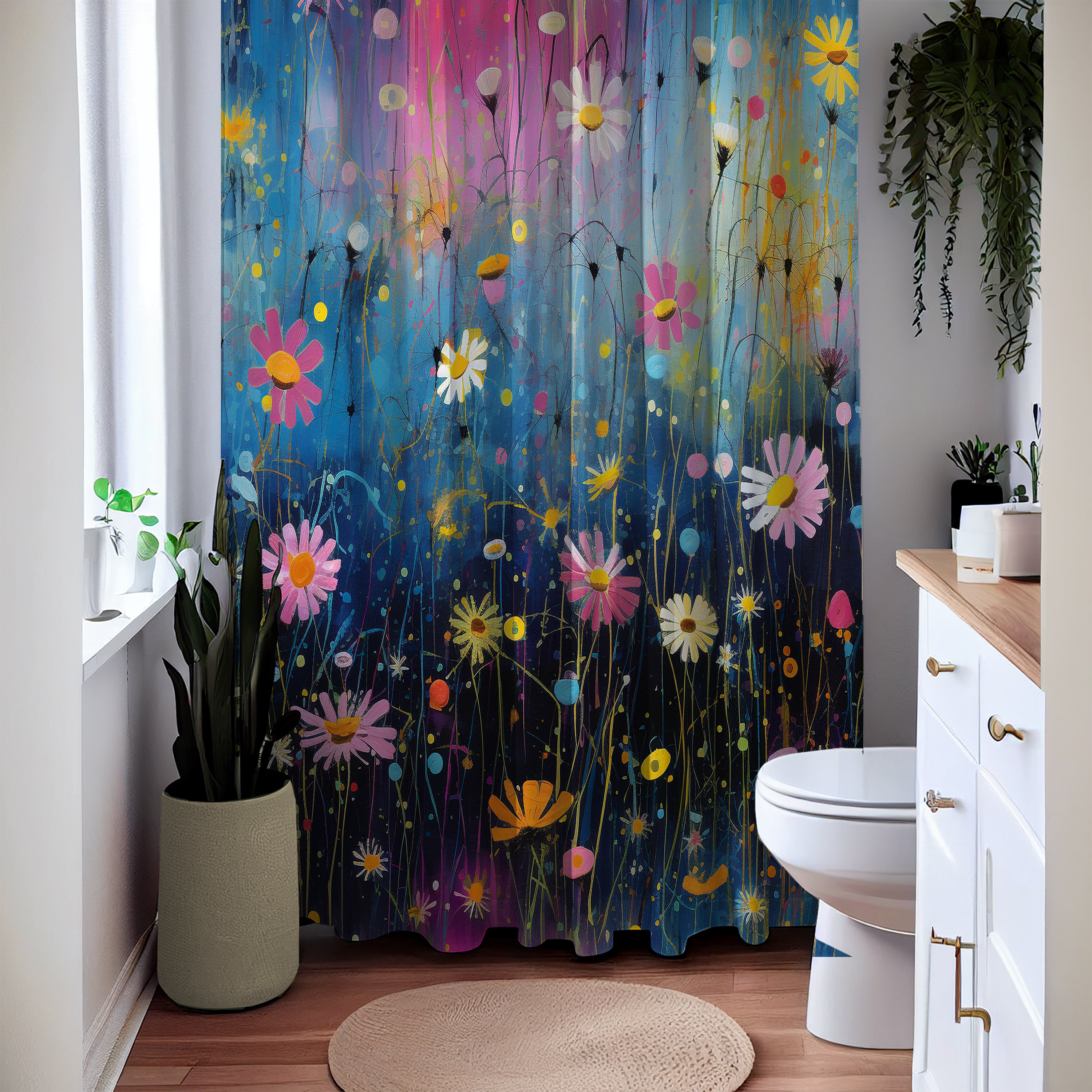 East Urban Home Zashin Floral Shower Curtain | Wayfair