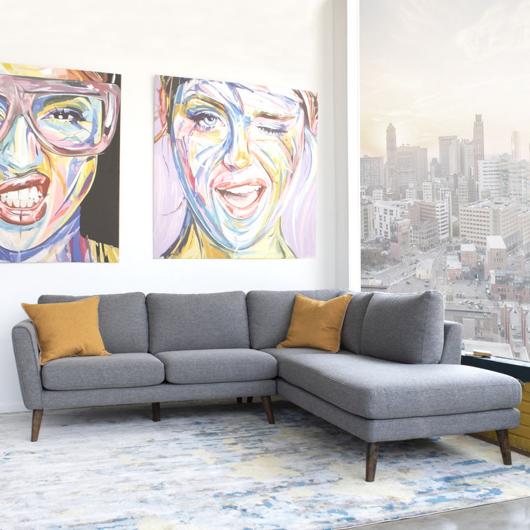 Mercury Row® Tollison 2 - Piece Upholstered Sectional & Reviews | Wayfair