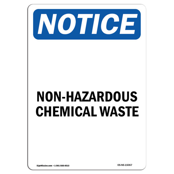 SignMission Non-Hazardous Chemical Waste Sign | Wayfair