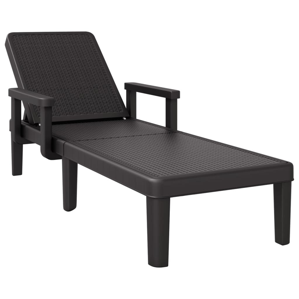 vidaXL Sun Lounger Polypropylene Standard Multi-Position Backrest | Wayfair