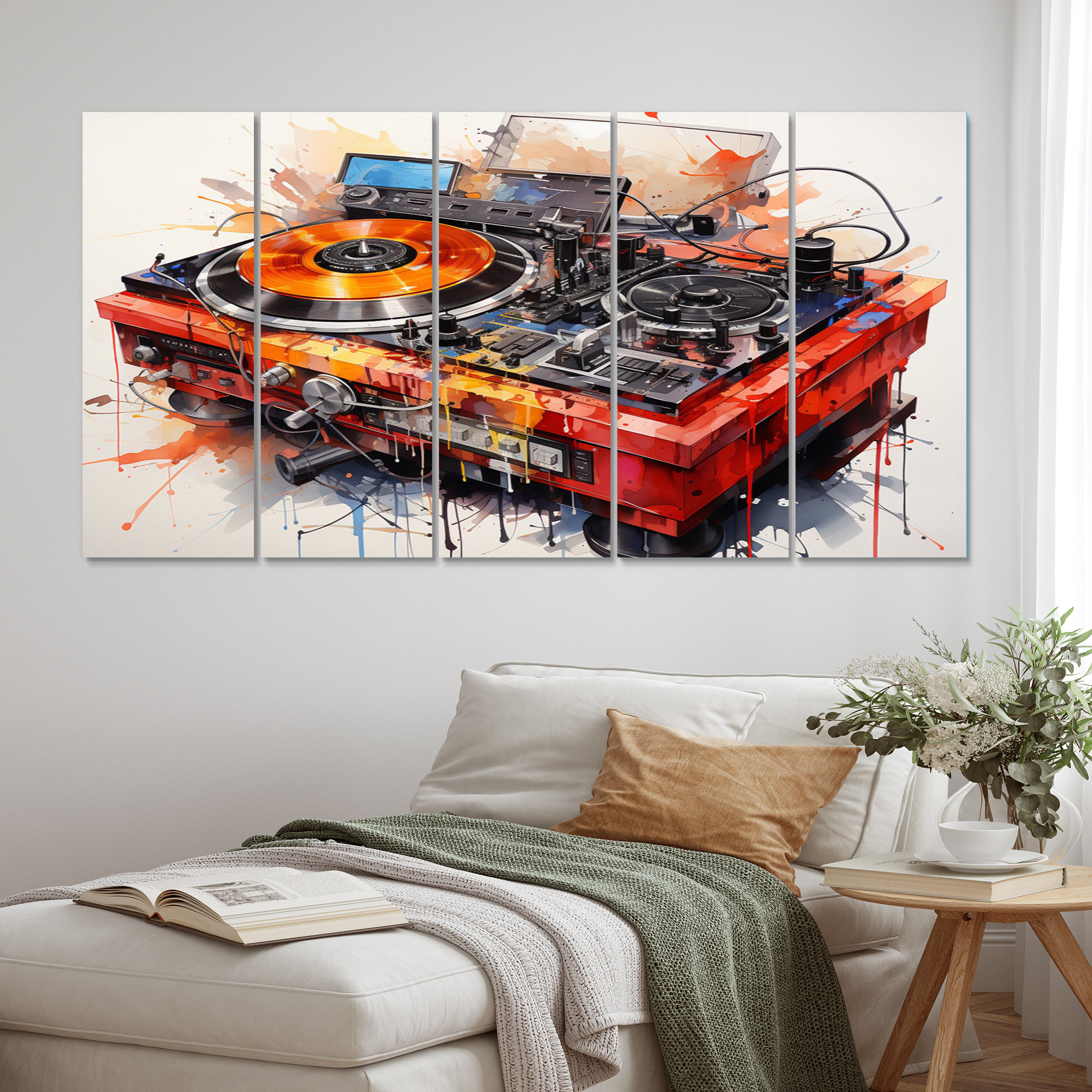 Latitude Run® Abstract Turntables Music Boom Boxes II - Music Wall Art ...