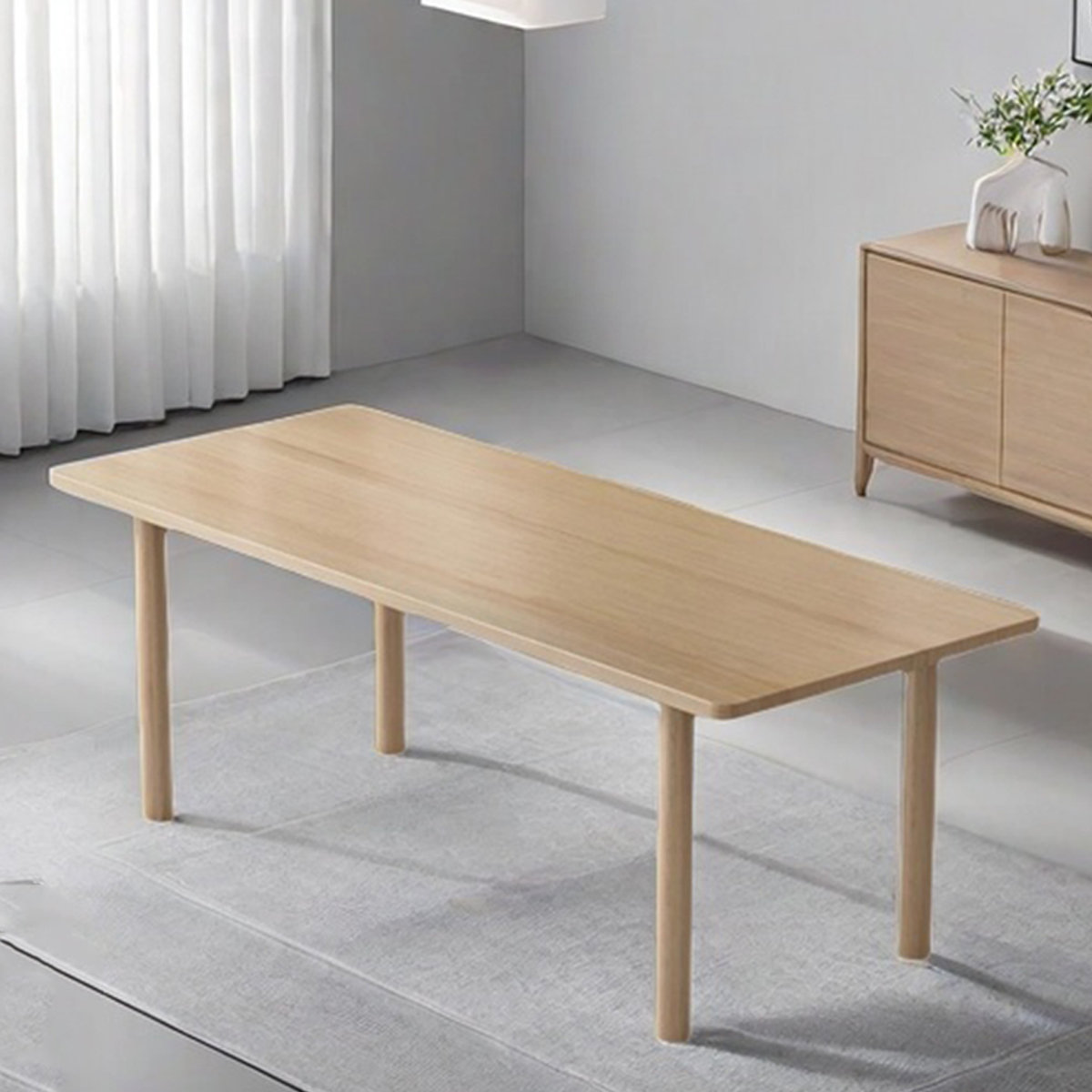 Beicang Home The long solid wood dining table is very simple - Wayfair ...