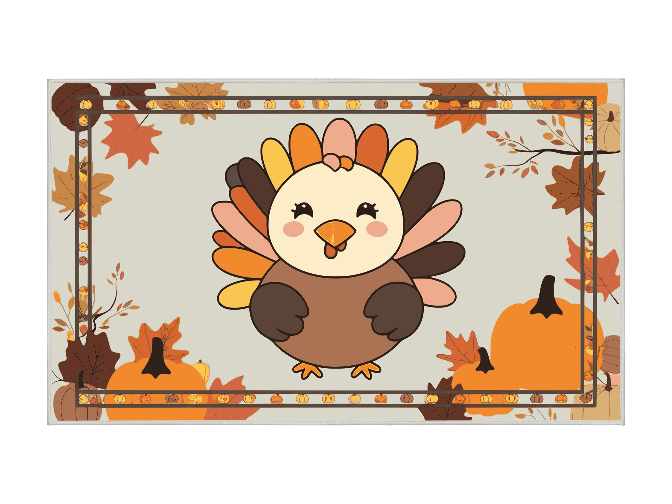 The Holiday Aisle® Thanksgiving Fall Season Holiday Rug | Wayfair