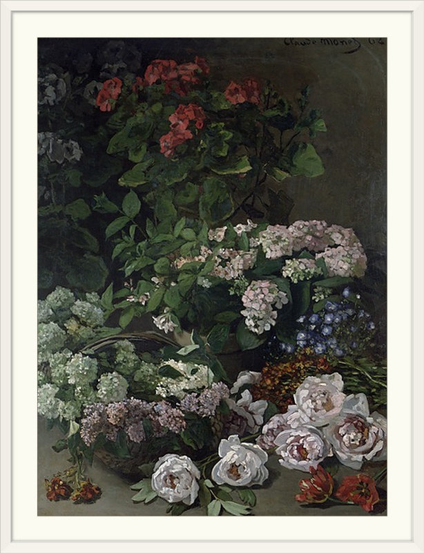 The Twillery Co.® 'Spring Flowers, 1864' by Claude Monet Painting Print ...