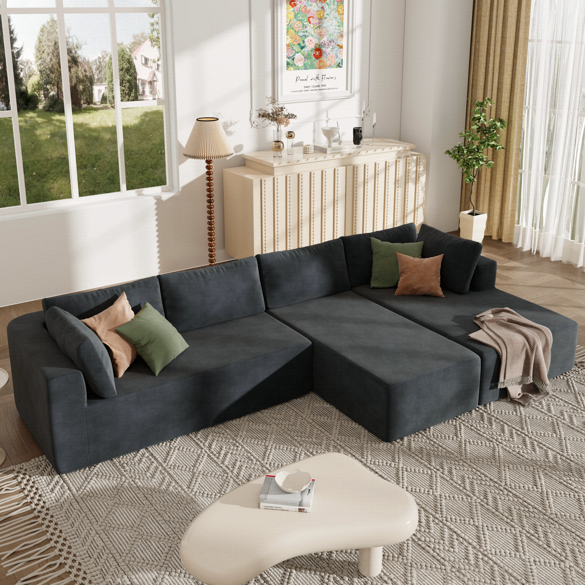 Orren Ellis Modern Large Modular Sectional Sofa For Living Room ...