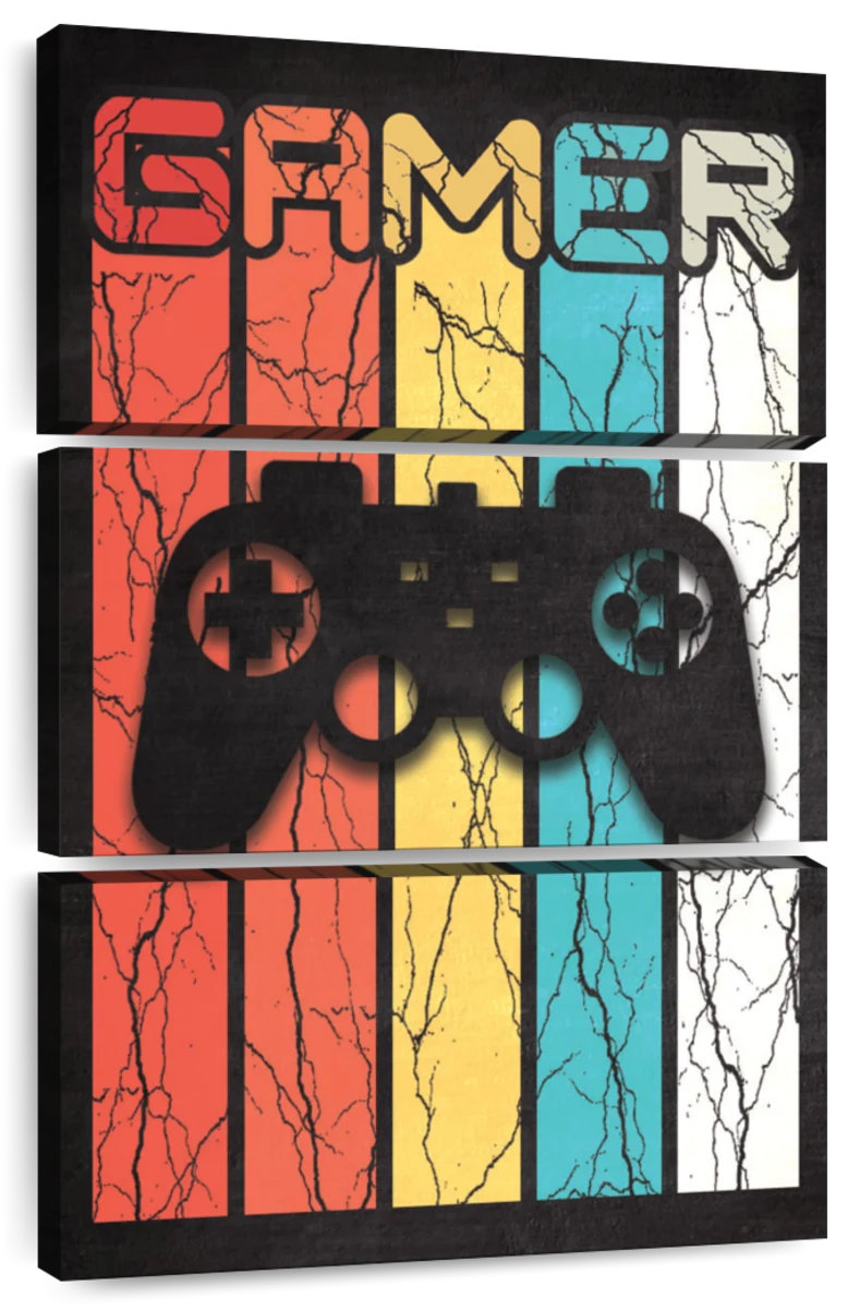 Trinx Kema Color Stripes Gamer Wall Sign | Wayfair