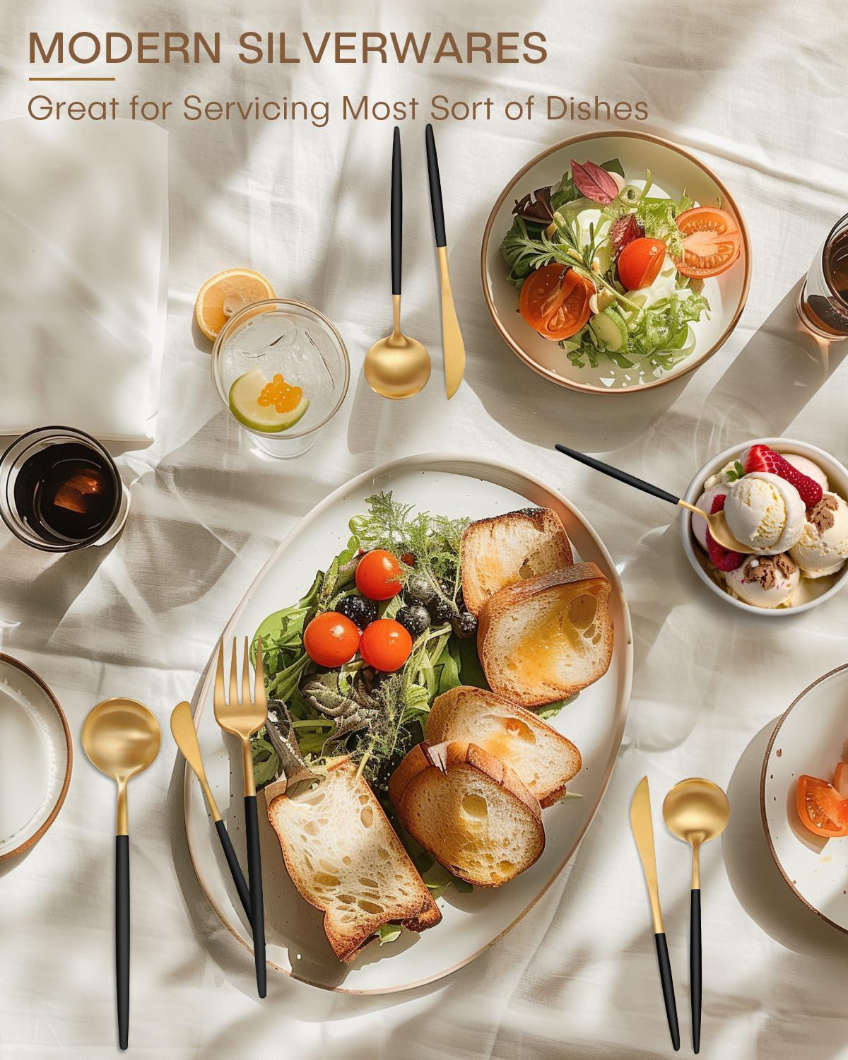 Ebern Designs Premium 5-Piece Stainless Steel Serving Utensil Set For ...