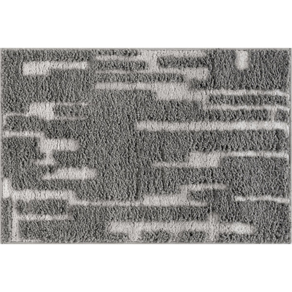 Wrought Studio Kierre Contemporary Abstract Grey Indoor Shag Area Rug ...