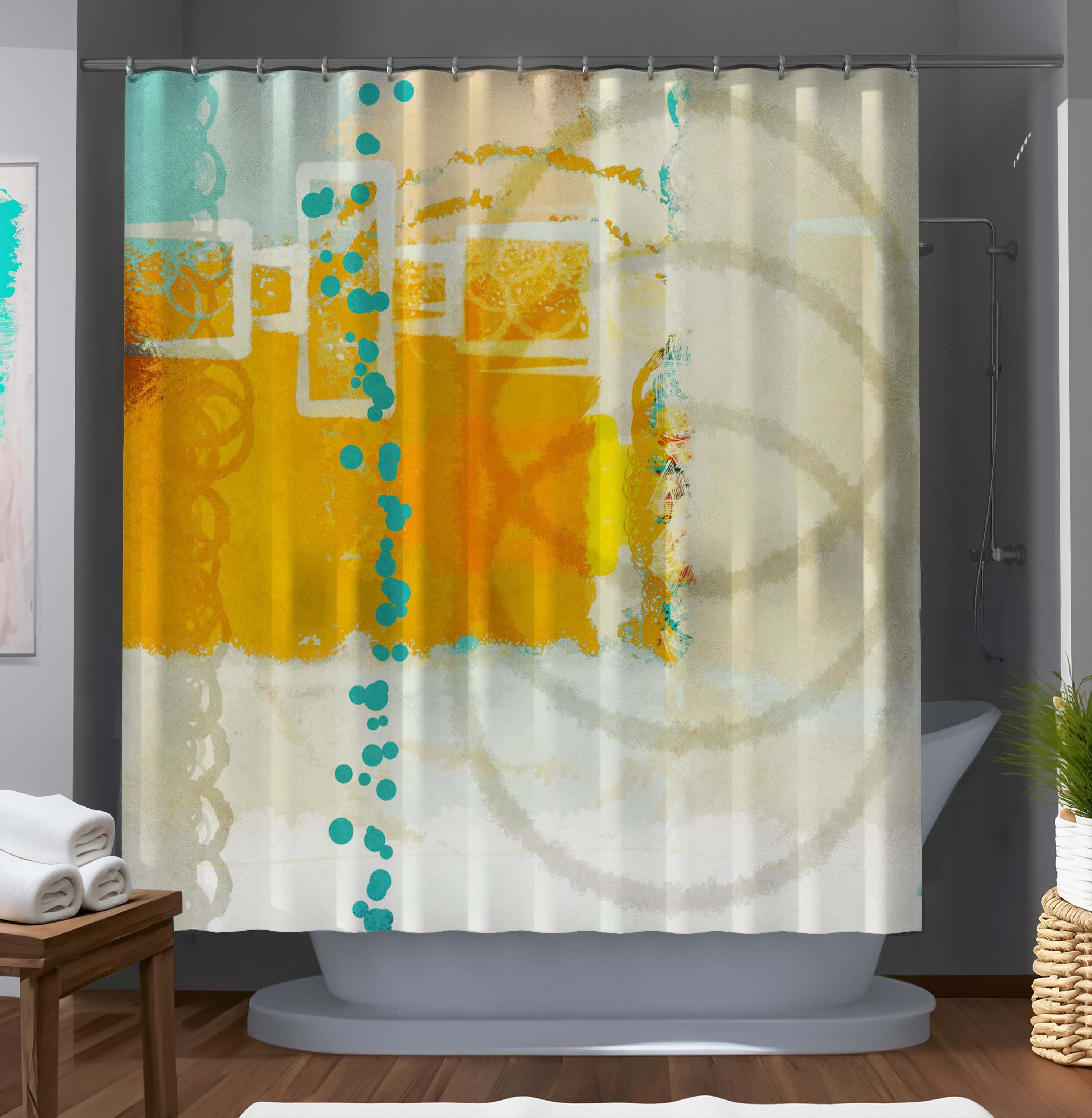 East Urban Home Feico Abstract Shower Curtain | Wayfair