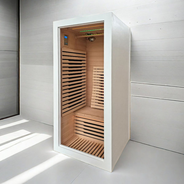 Hart Enjoy Life White Single Movable Solid Wood Sauna Room Sauna | Wayfair