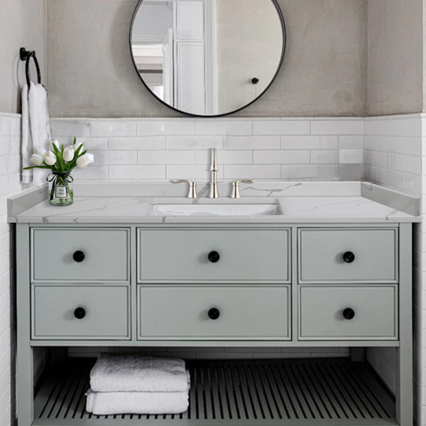 RENIST 48'' Quartz Single Bathroom Vanity Top with Sink – For Vanity ...