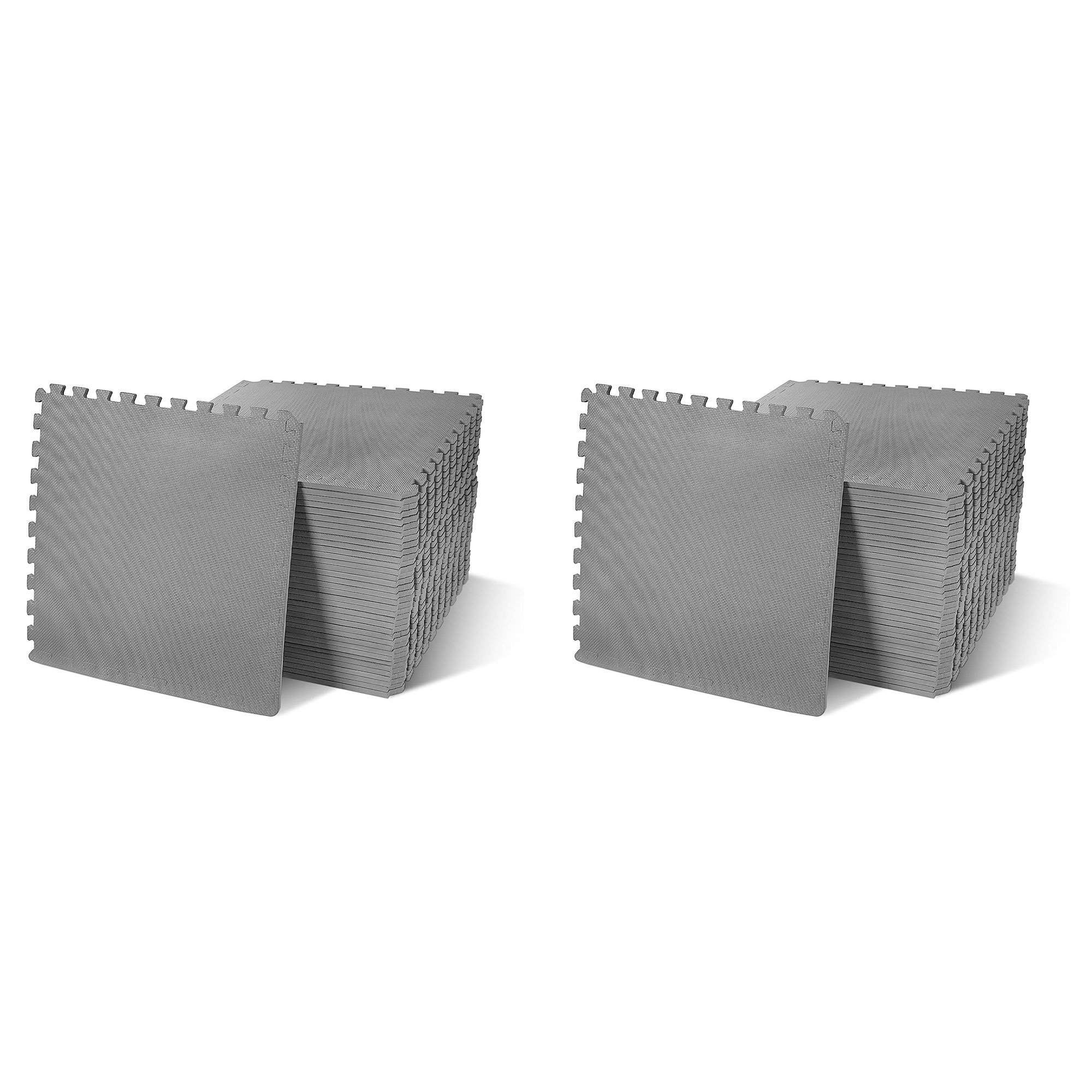 BalanceFrom Fitness 144 Sq Ft Interlocking Exercise Mat Tiles, Gray (2 ...