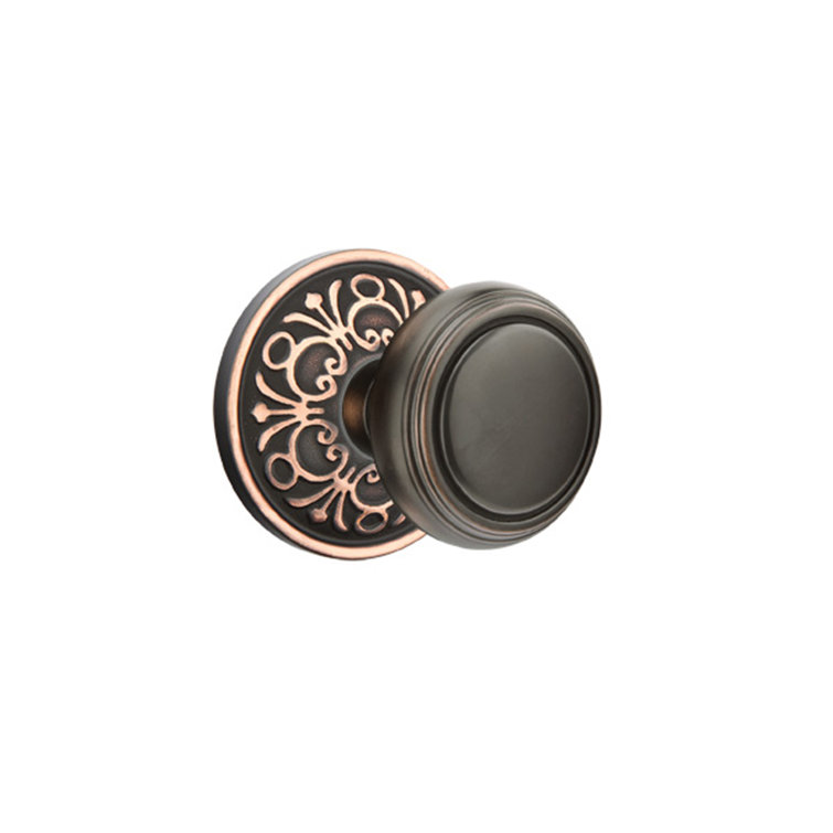 Emtek Privacy Knobset w/ Lancaster Rosette and Norwich Knob | Wayfair