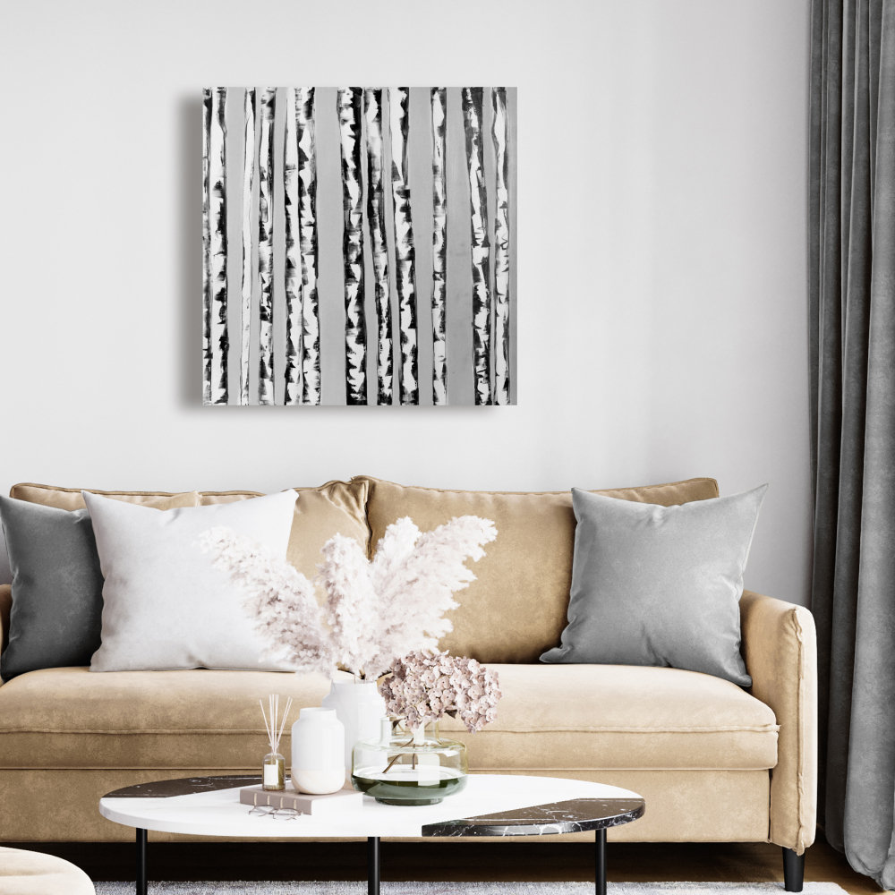 Begin Edition International Inc. Gray Trees Canvas | Birches Black and ...