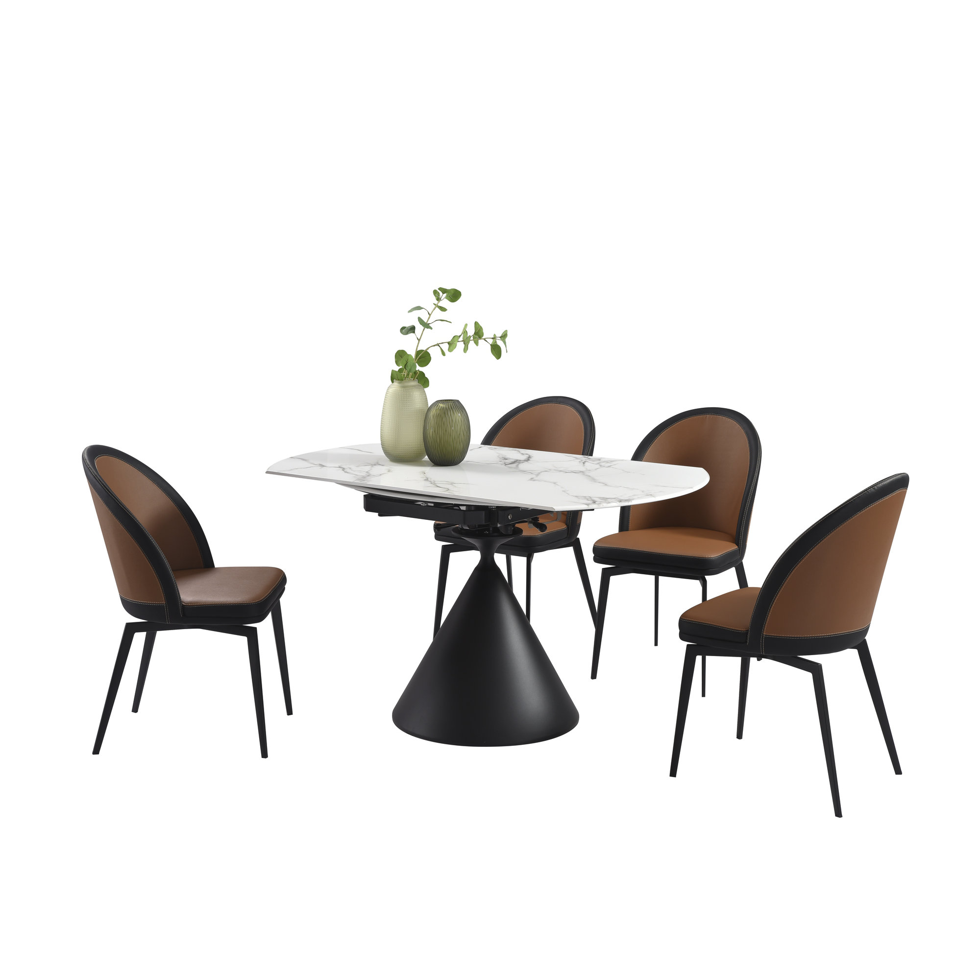George Oliver Buckingham Modern 5-Piece Dining Set With White Sintered ...