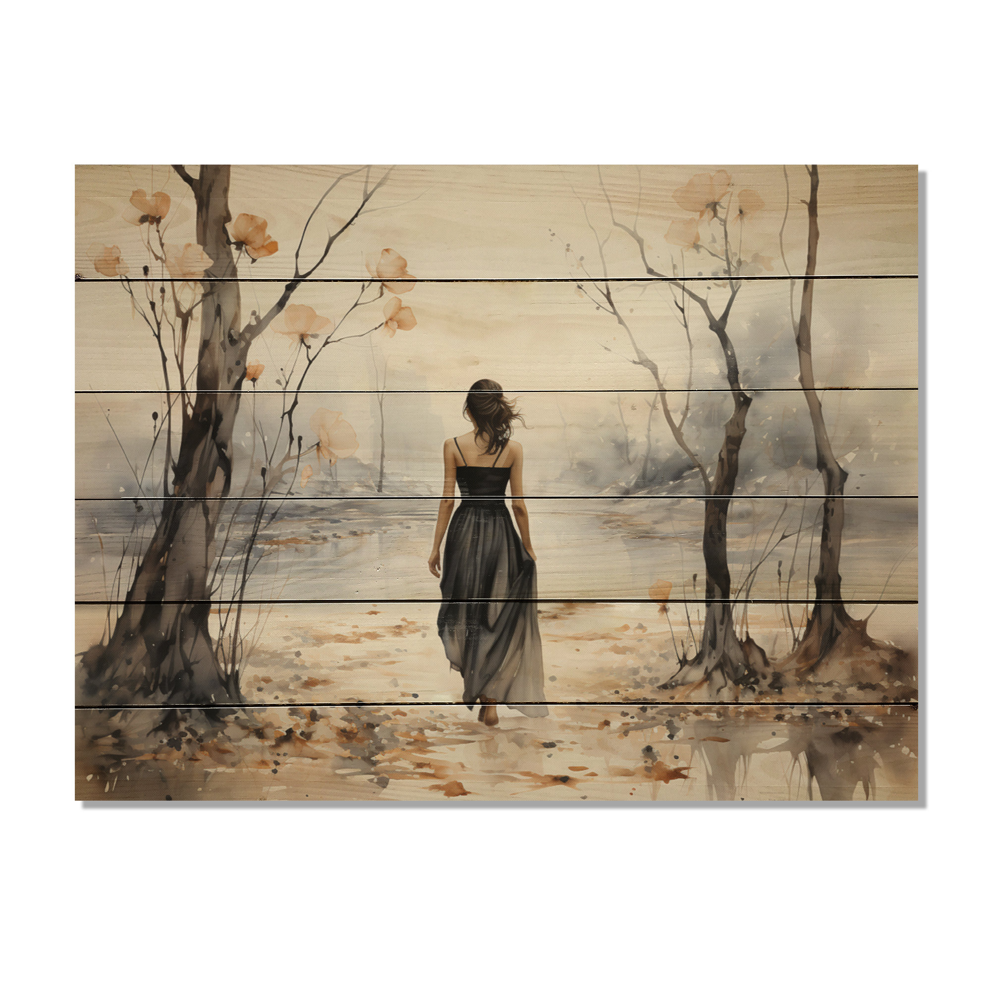 Red Barrel Studio® Laudie Ephemeral Woman In Japon On Wood Print | Wayfair