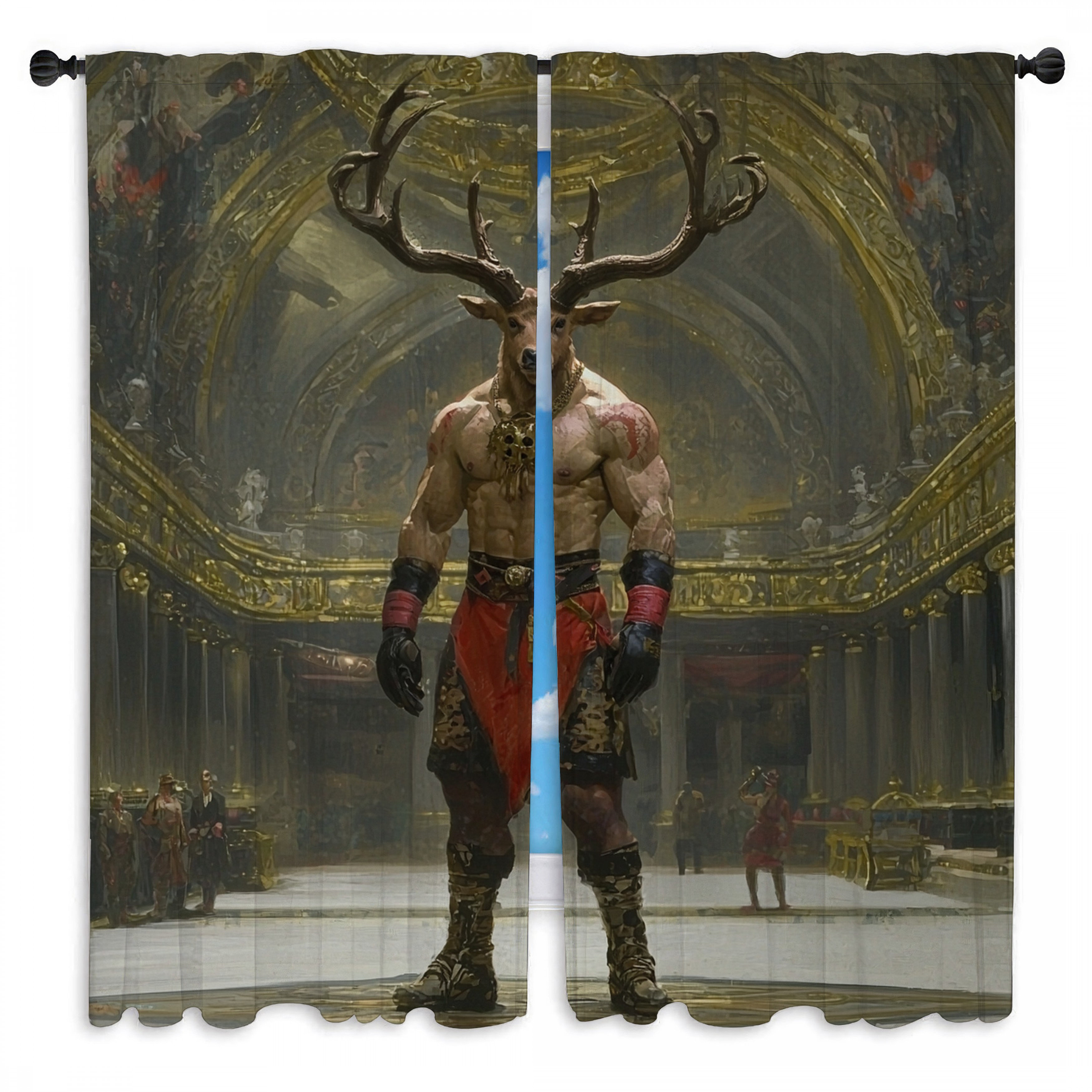 Dakota Fields Fantasy Creature Window Curtains Mythological Baroque ...