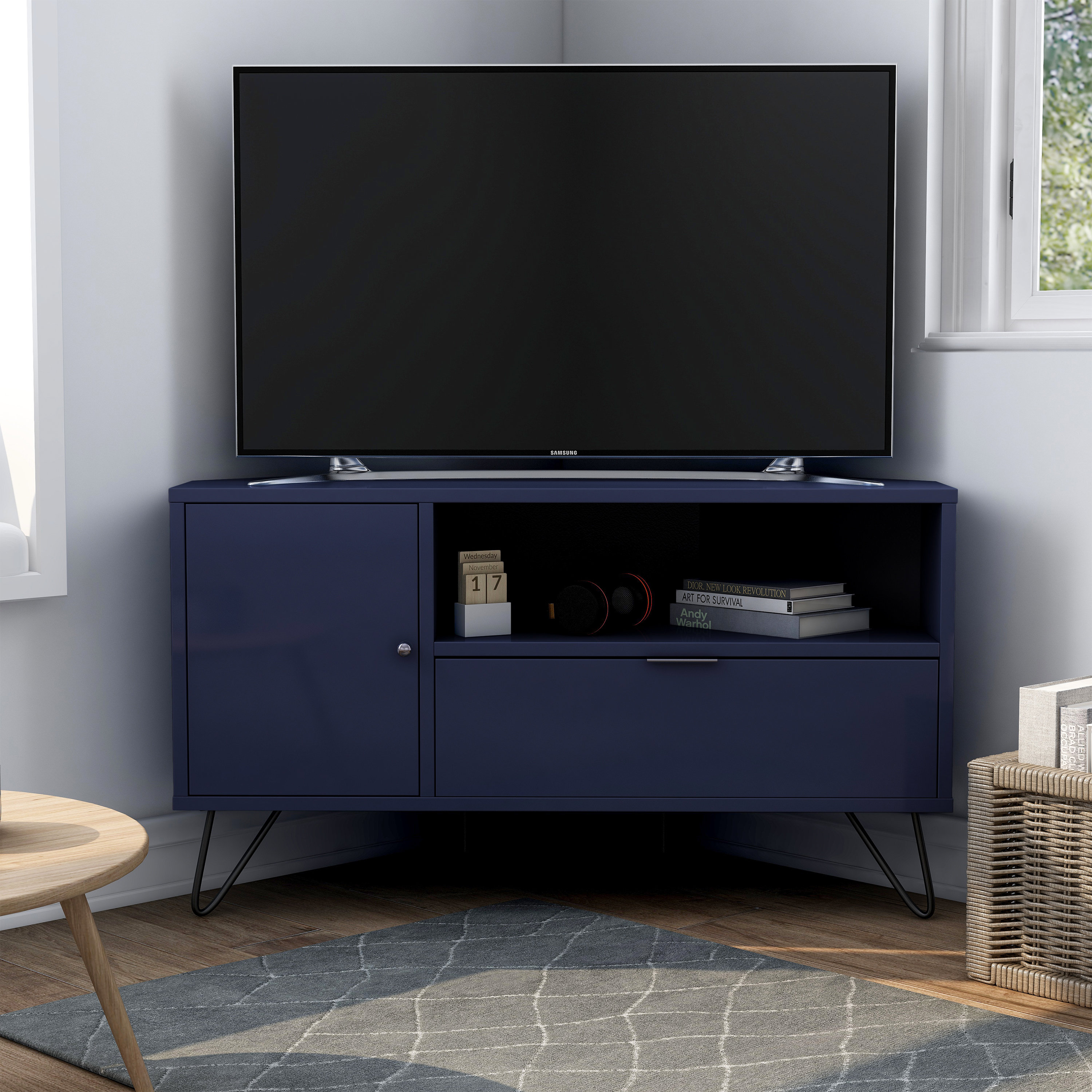 Wade Logan Haffner Corner TV Stand for TVs up to 49" & Reviews | Wayfair