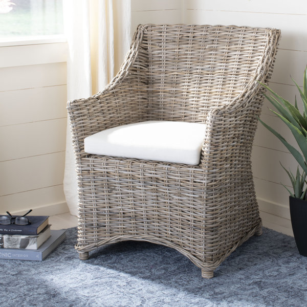 Highland Dunes Willow Cotton Solid Back Arm Chair & Reviews | Wayfair