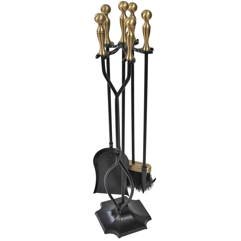 House of Hampton® 5-Piece Iron Fireplace Tool Set & Reviews | Wayfair