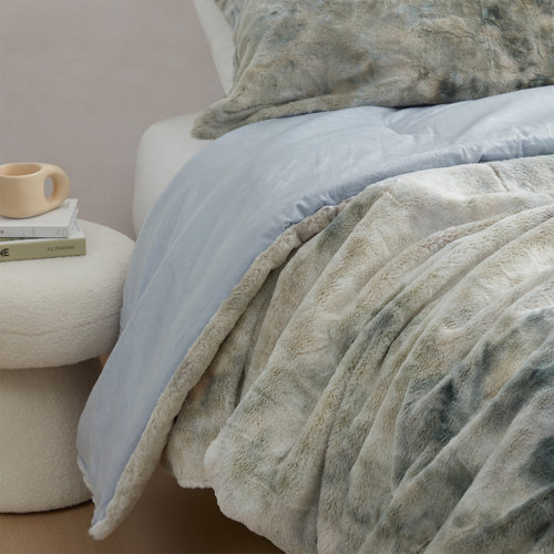 Coma Inducer Lambs Ear Faux Fur Oversized Comforter Set | Wayfair