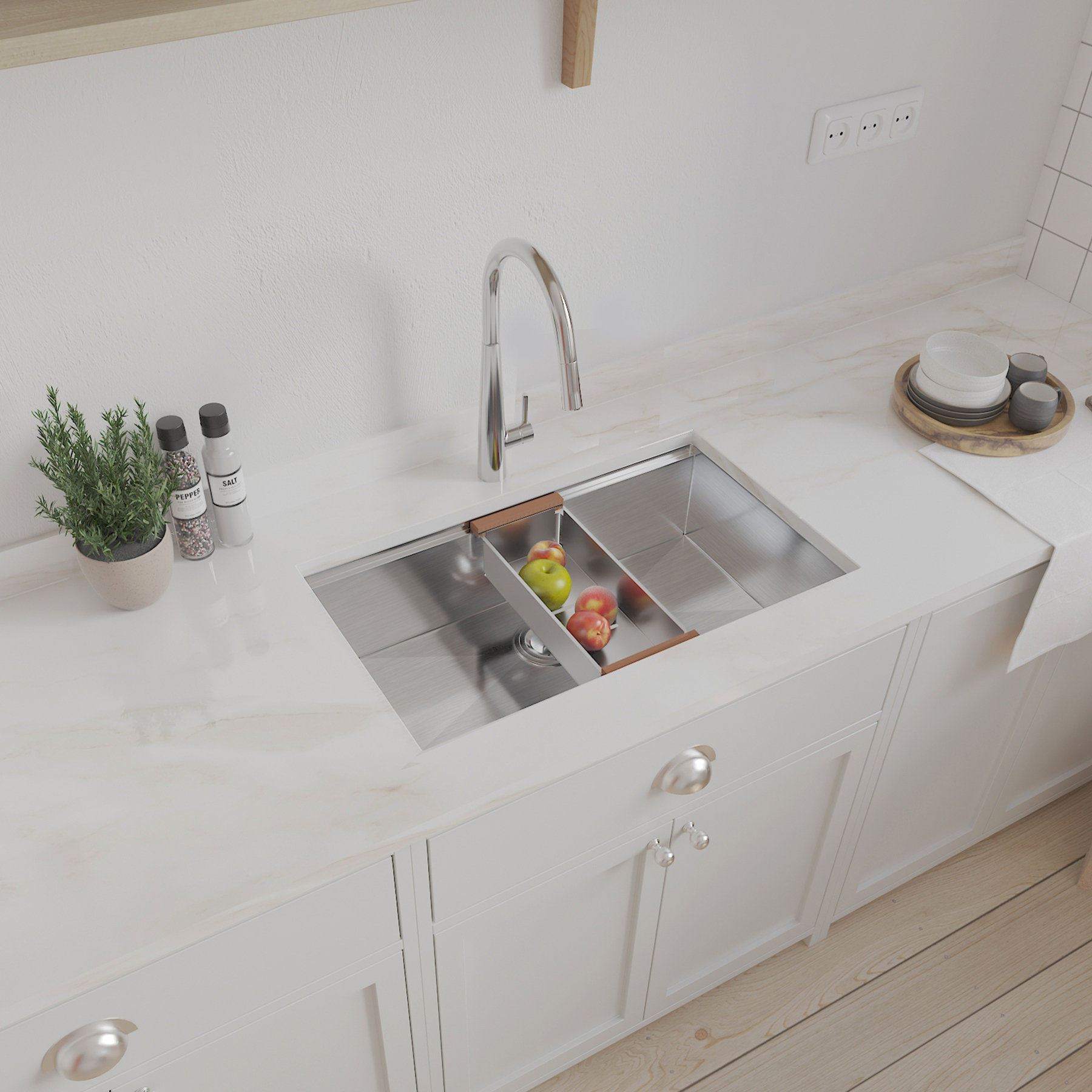 Dmond Undermount Workstation Sink – Stainless Steel | Wayfair