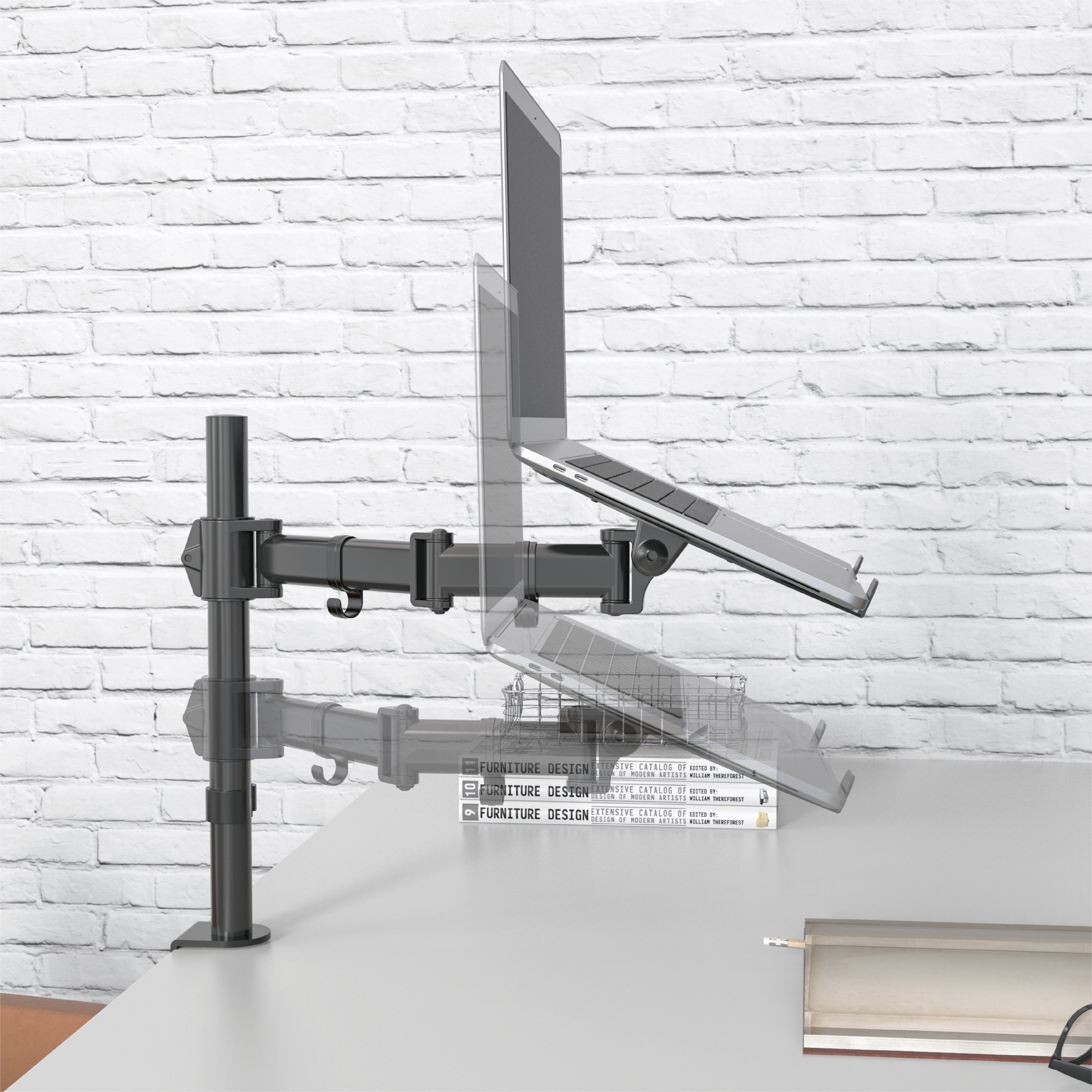 SHOPPINGALL SA-D28+D15 Fully Adjustable Laptop Desk Mount Stand ...