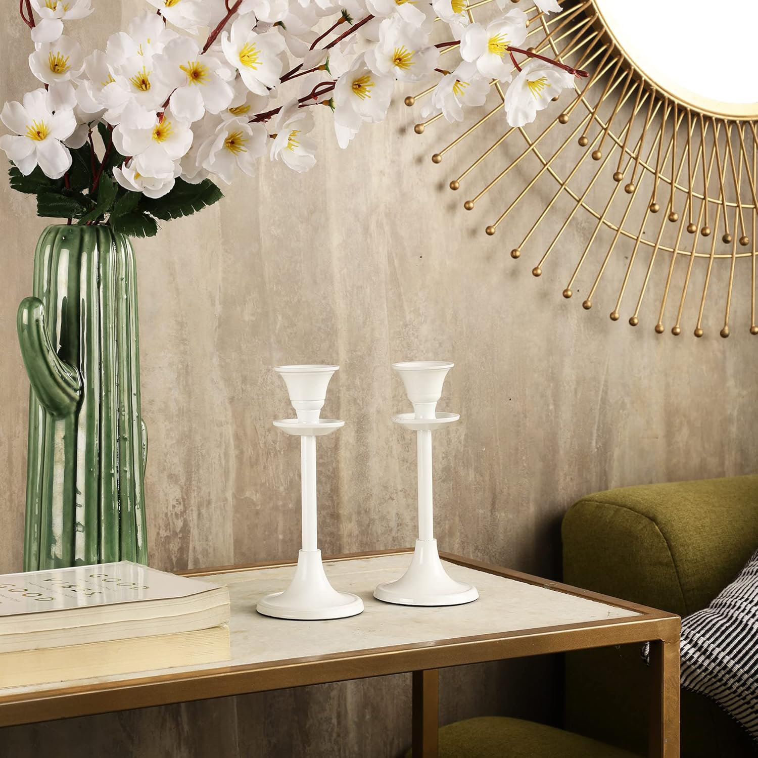 House of Hampton® Set Of 2 Sturdy Metal Candle Stand Taper | Wayfair