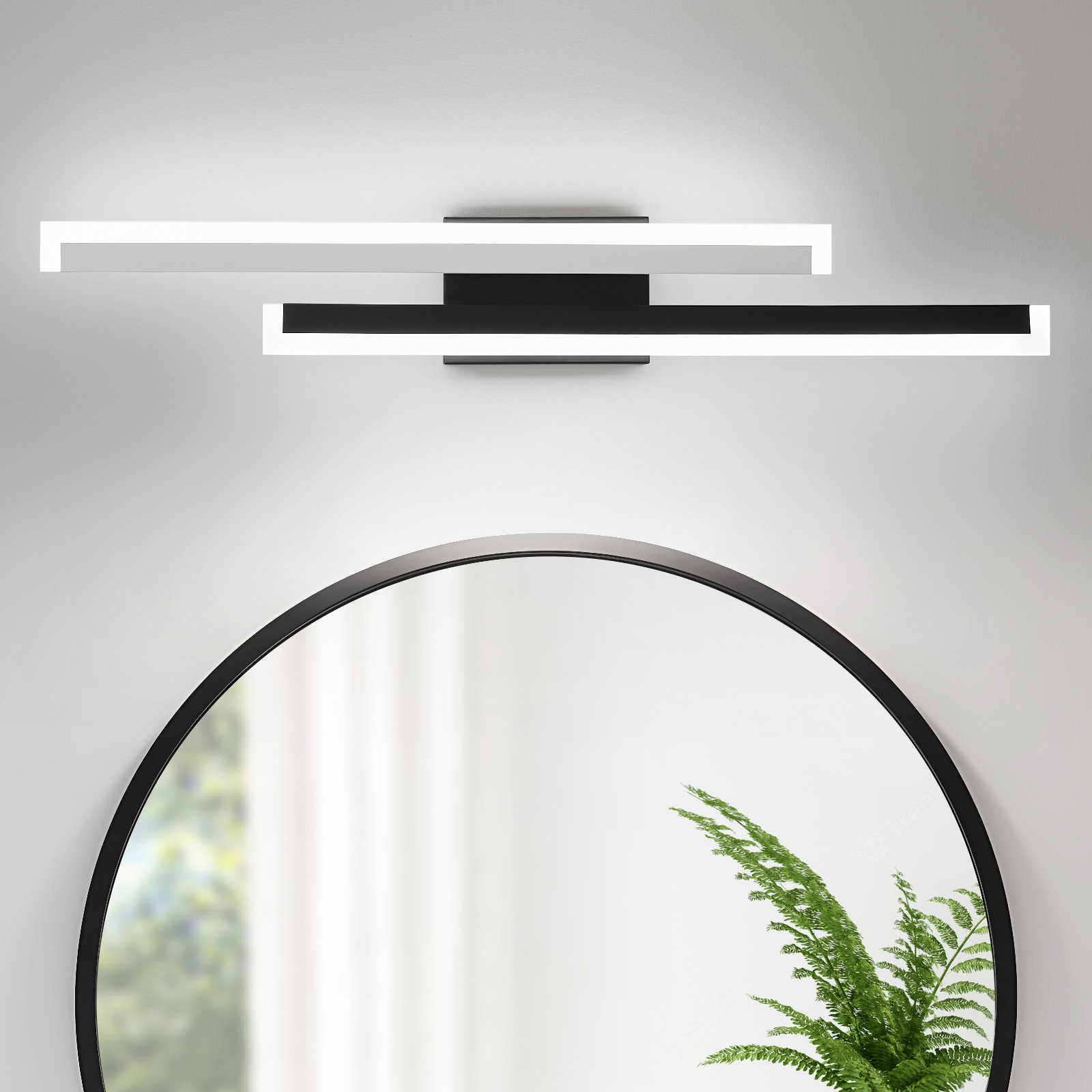 Wrought Studio Gabbie Modern Black White LED Vanity Lighting - Wayfair ...