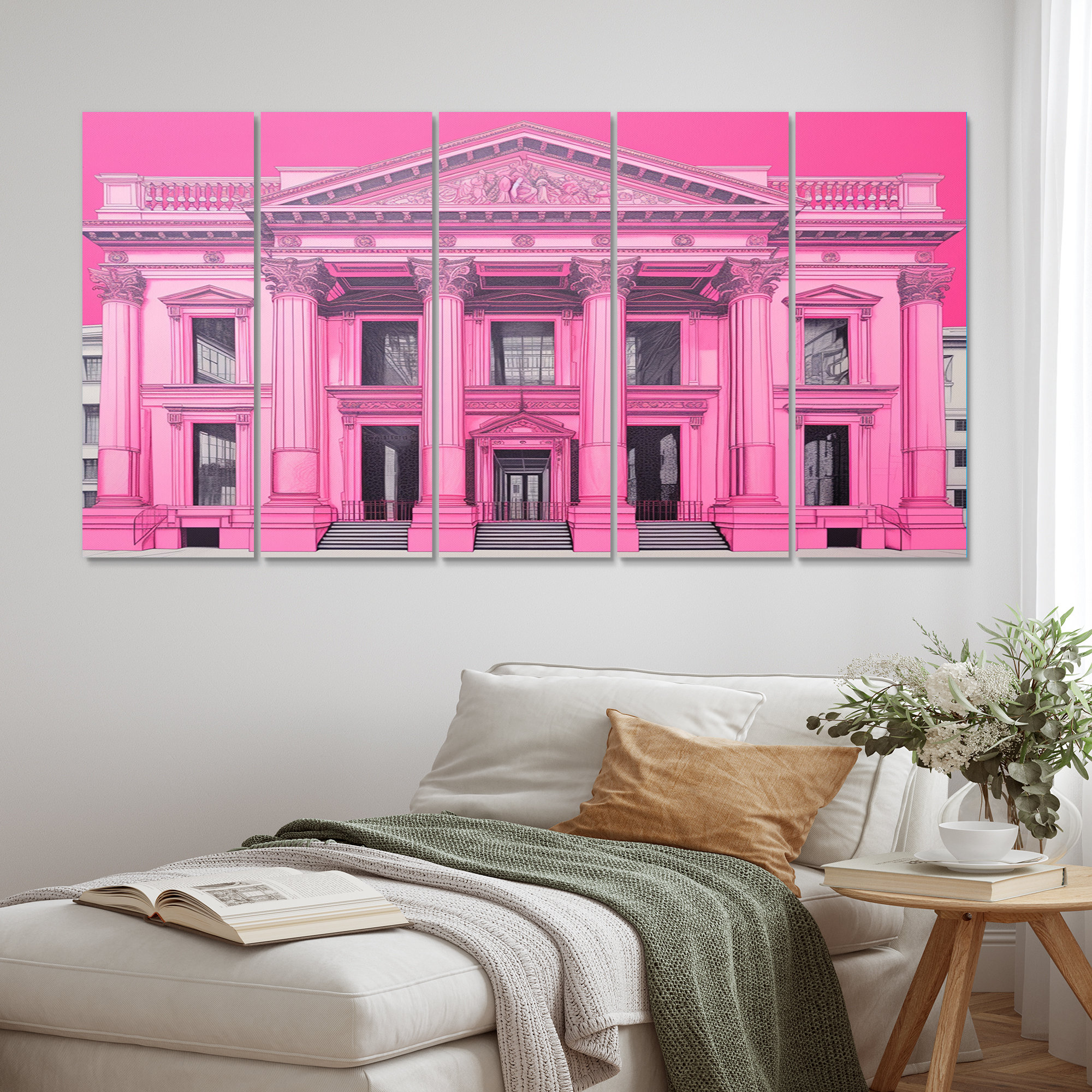Lark Manor Pink Blueprint Of London Architecture - City London Wall ...