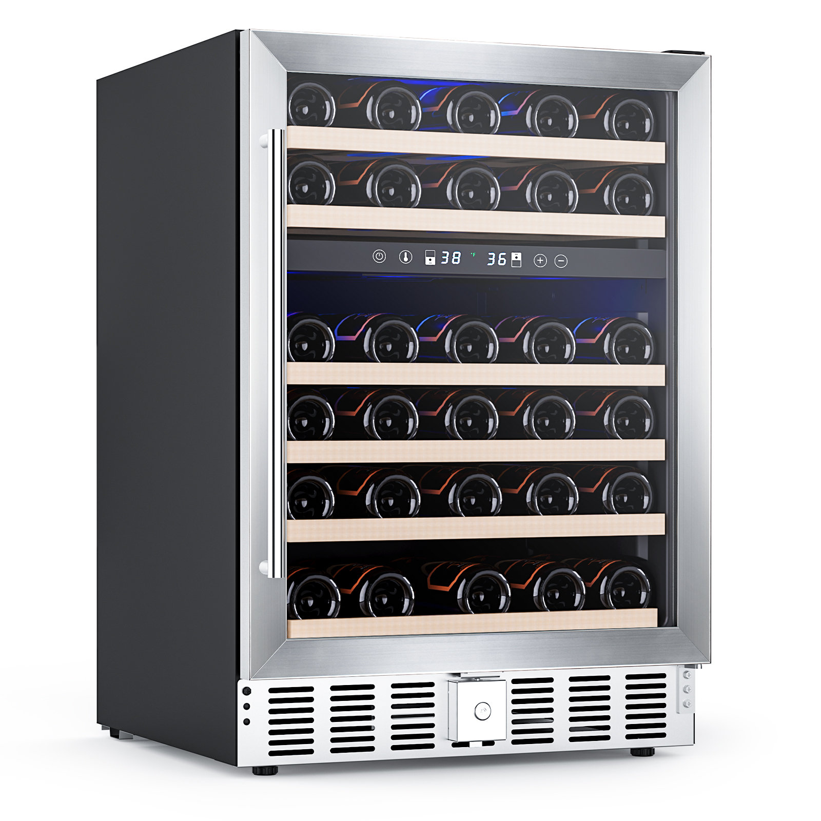 COWSAR 23.43 In. Dual Zone 52-bottle Or 56-cans Free Standing/ Built-in ...