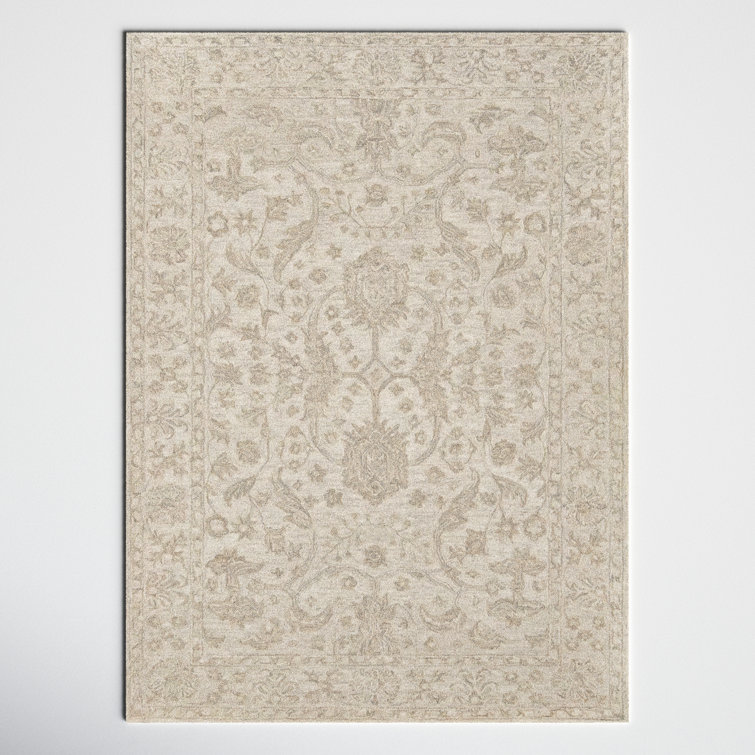 Cece Hand Tufted Wool Beige Rug & Reviews | Birch Lane