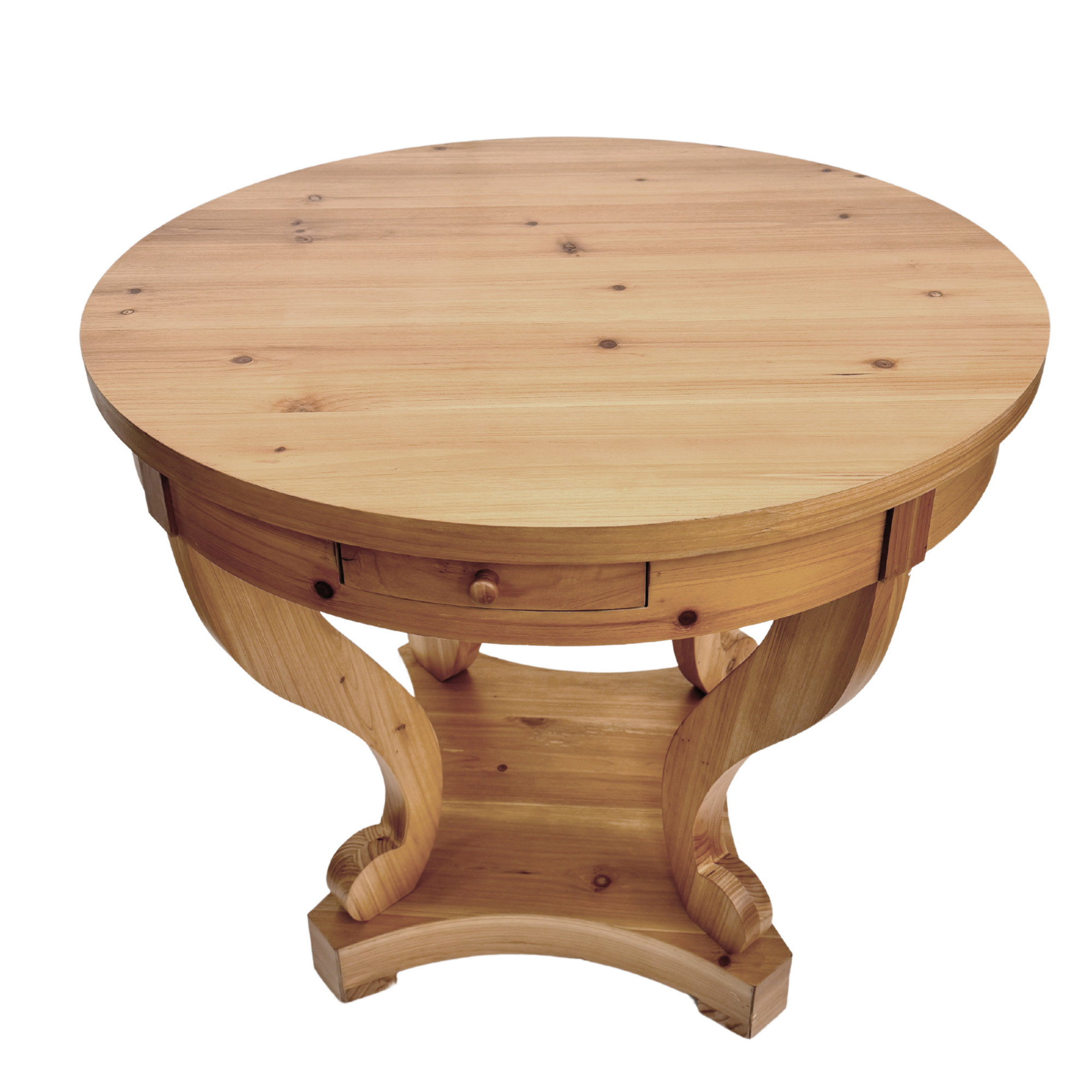 Ophelia & Co. Curved Legs Farmhouse Style Small Size Round Dining Table ...