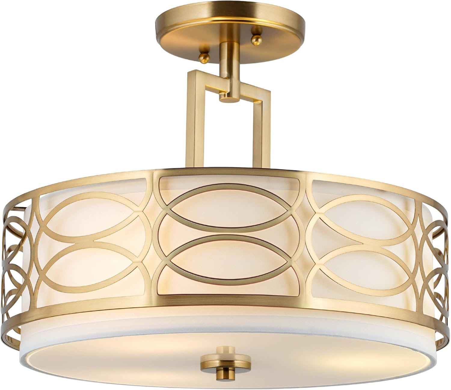 Everly Quinn Kira Home Sienna 15" Semi Flush Mount Ceiling Light, White ...