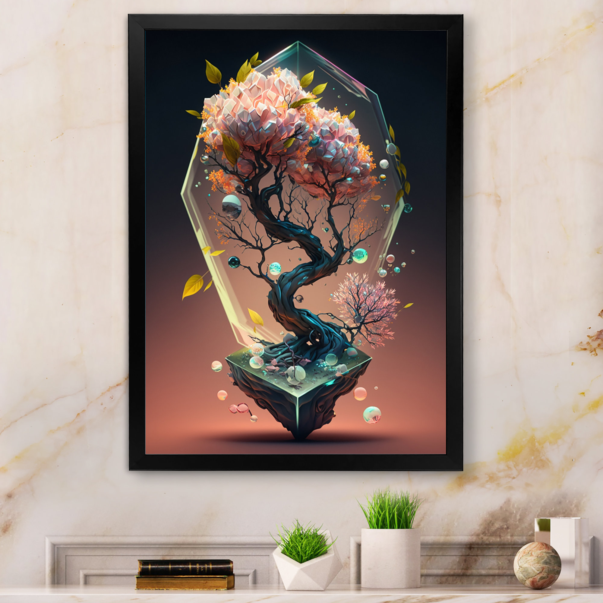 Wildon Home® Bonsai Tree Hexagon I - Tree Canvas Wall Art - Wayfair Canada