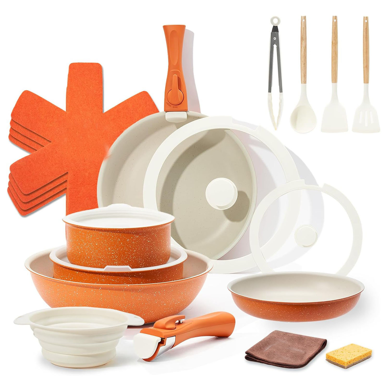 BN-LINKKL Ceramic Cookware Sets, Pots And Pans Set Nonstick, 22Pcs ...