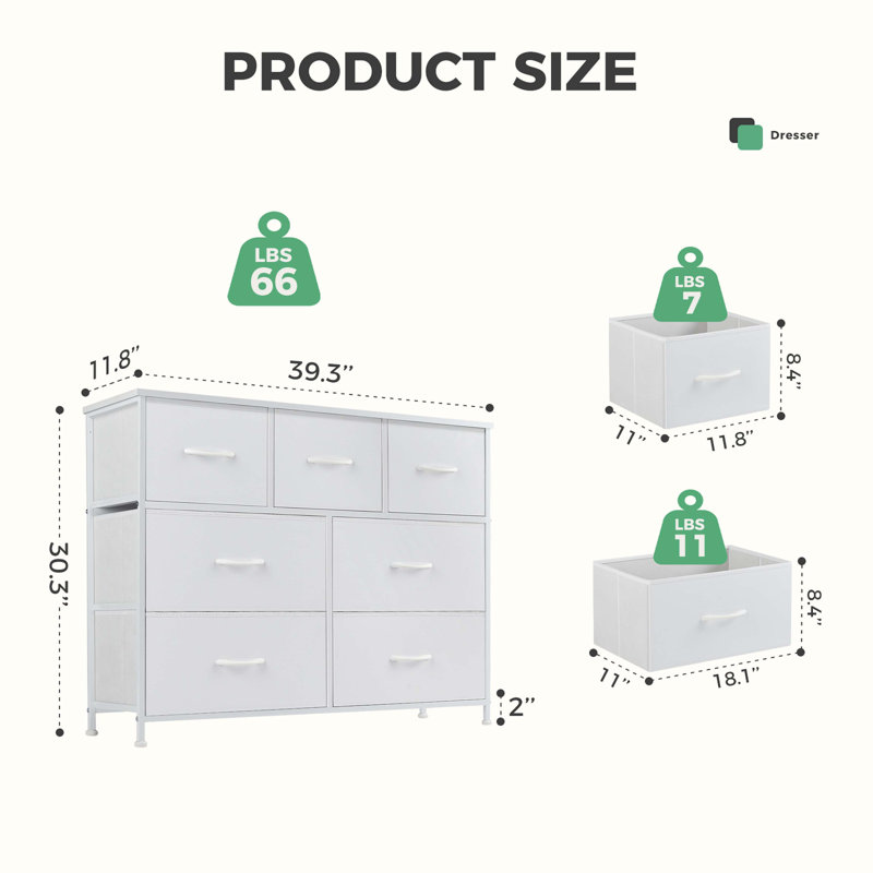 Ebern Designs 7 storage Spaces, assembled wardrobe lockers, bedroom ...