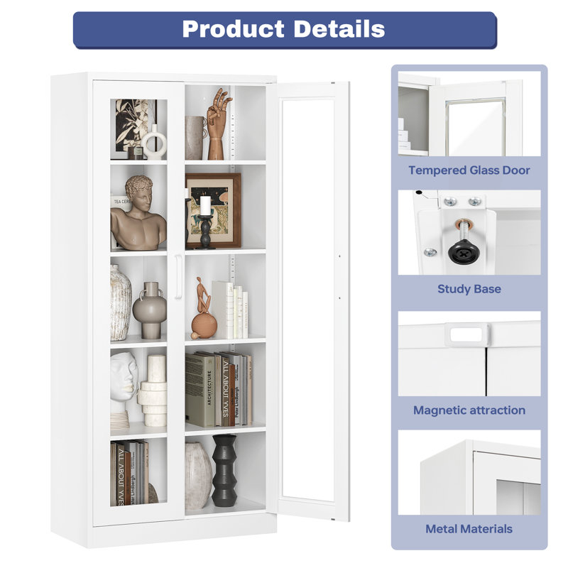 Inbox Zero Kizzi 5 - Shelf Storage Cabinet & Reviews | Wayfair