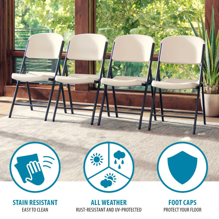Lifetime Plastic / Resin Stackable Folding Chair Folding Chair Set ...