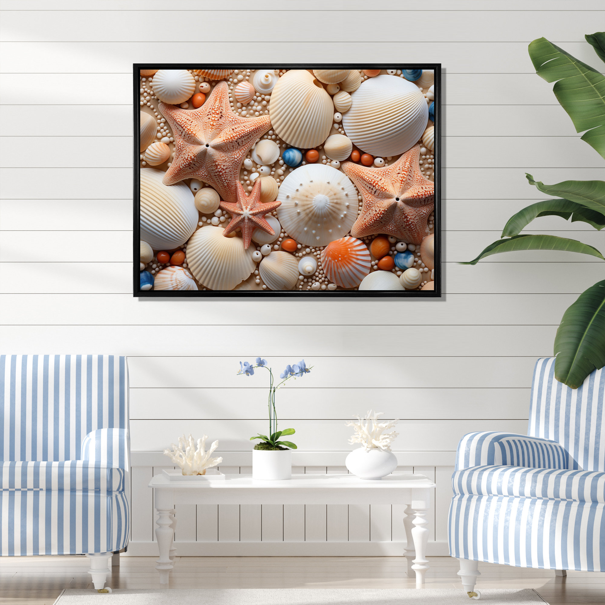 Highland Dunes Beach Photo Seashell Collage VI Framed On Canvas Print ...