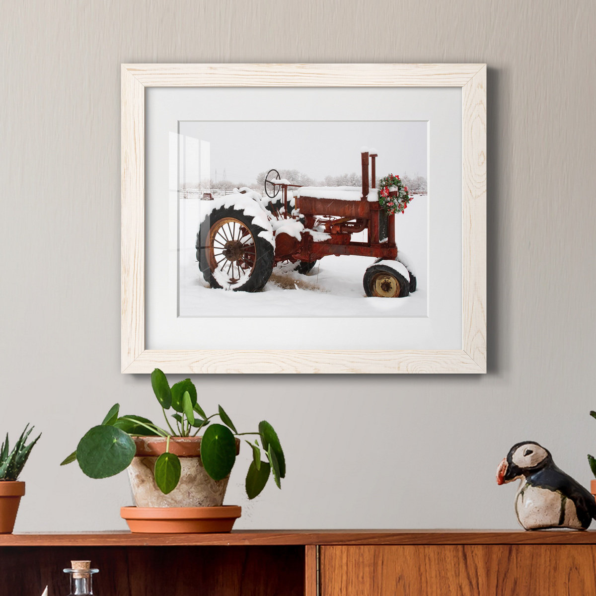 The Holiday Aisle® Christmas Tractor - Picture Frame Photograph Print ...