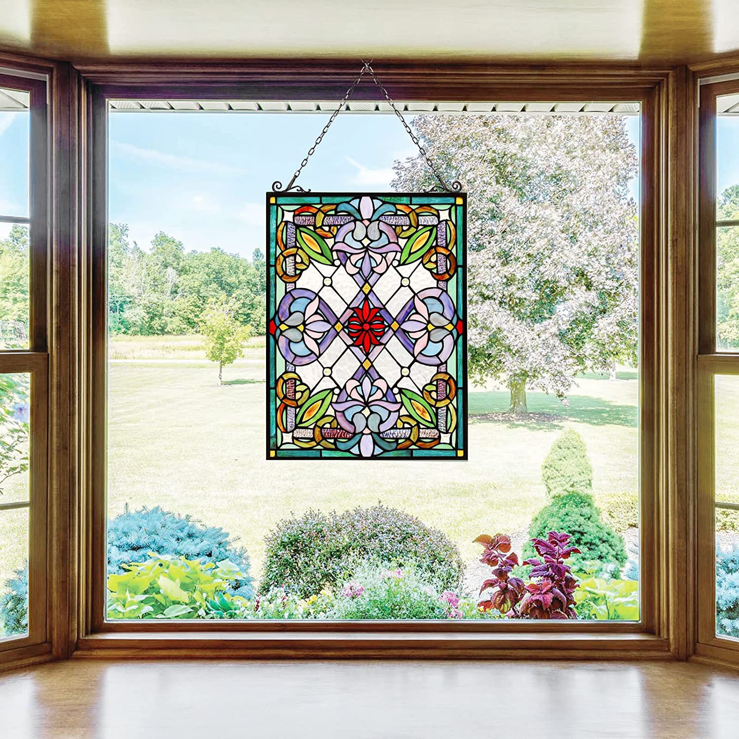 Bloomsbury Market Tiffany Glass Window Panel & Reviews | Wayfair